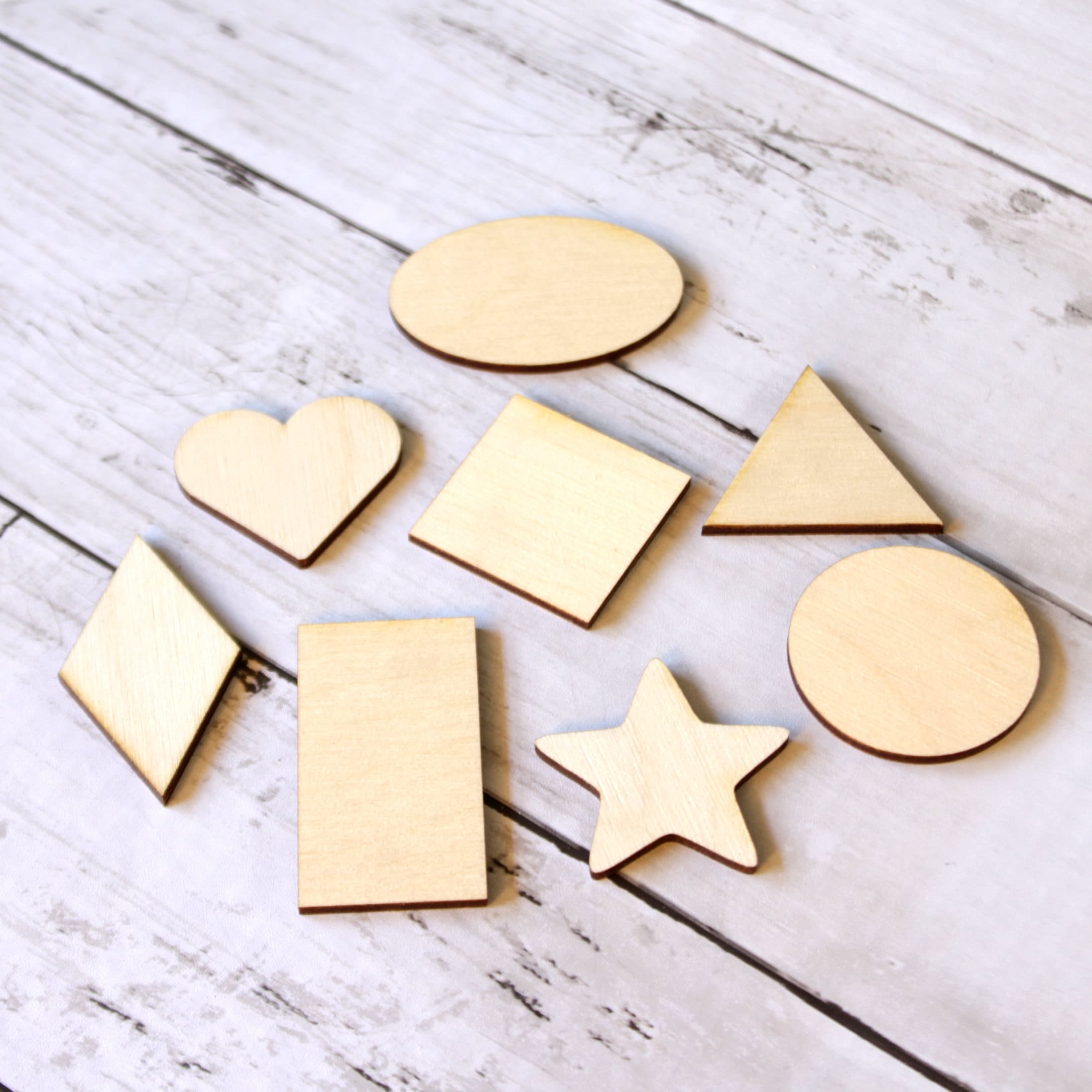 Basic Geometric Shapes, Wooden Set of 8, Montessori Manipulatives ...