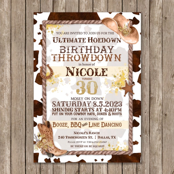 Western Birthday Flyer - Etsy