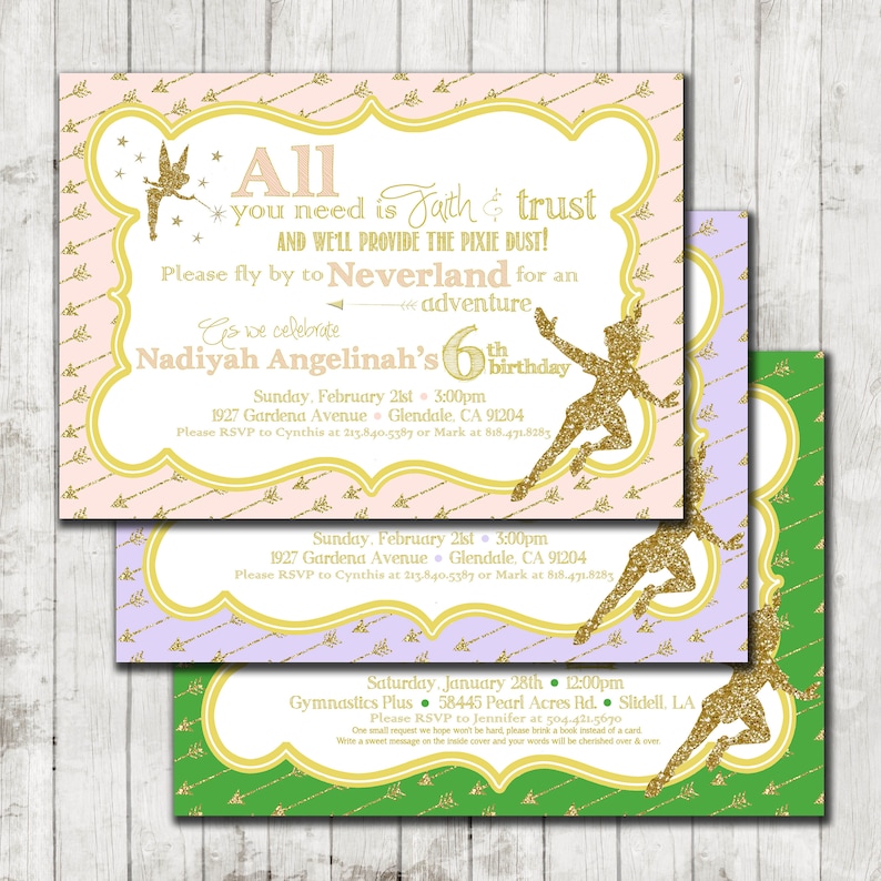 Peter Pan Inspired Birthday Invitation High Resolution - Etsy