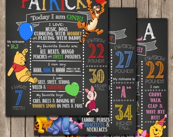 Vintage Winnie the Pooh Birthday Chalkboard High Resolution | Etsy