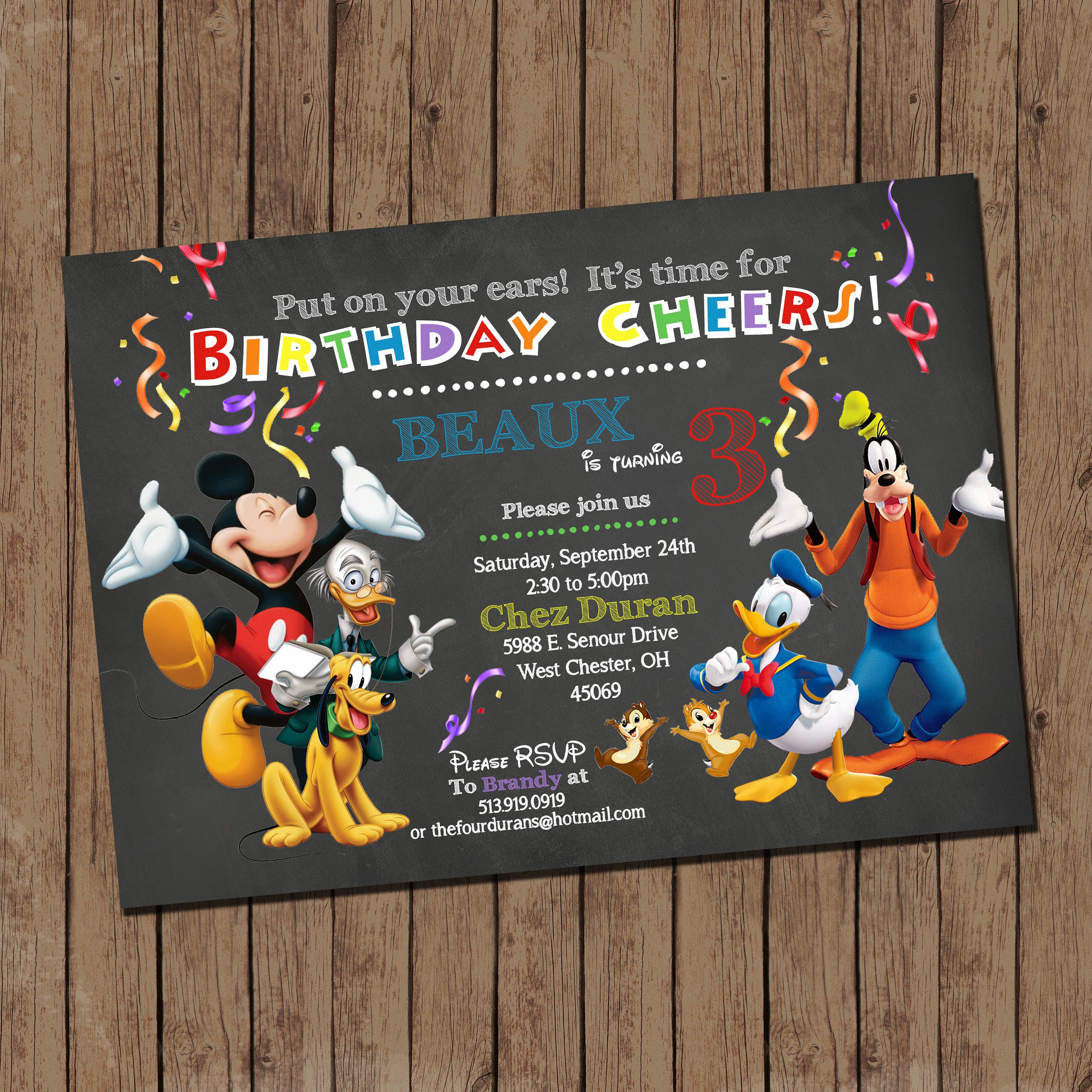 Mickey Mouse Clubhouse Inspired Birthday Invitation High | Etsy