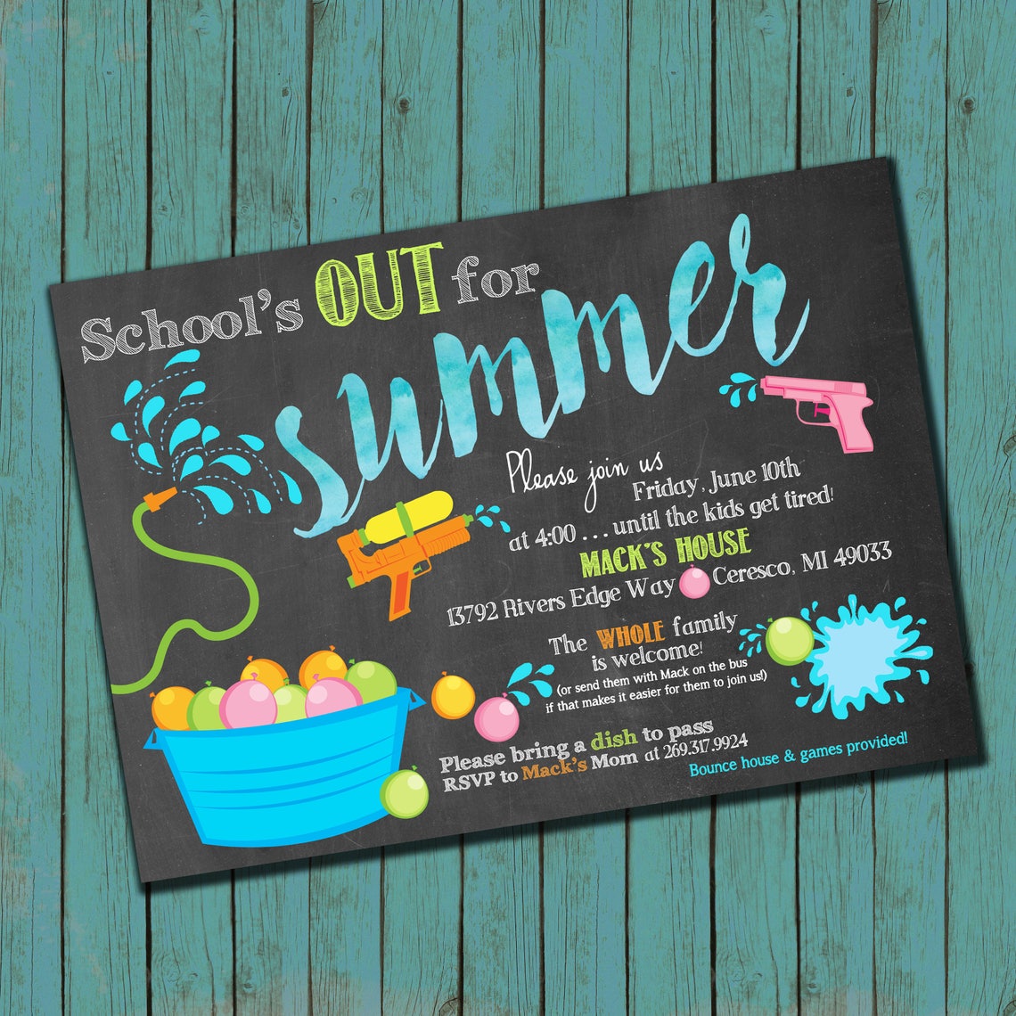 Schools Out for Summer Splash Party Invitation High | Etsy