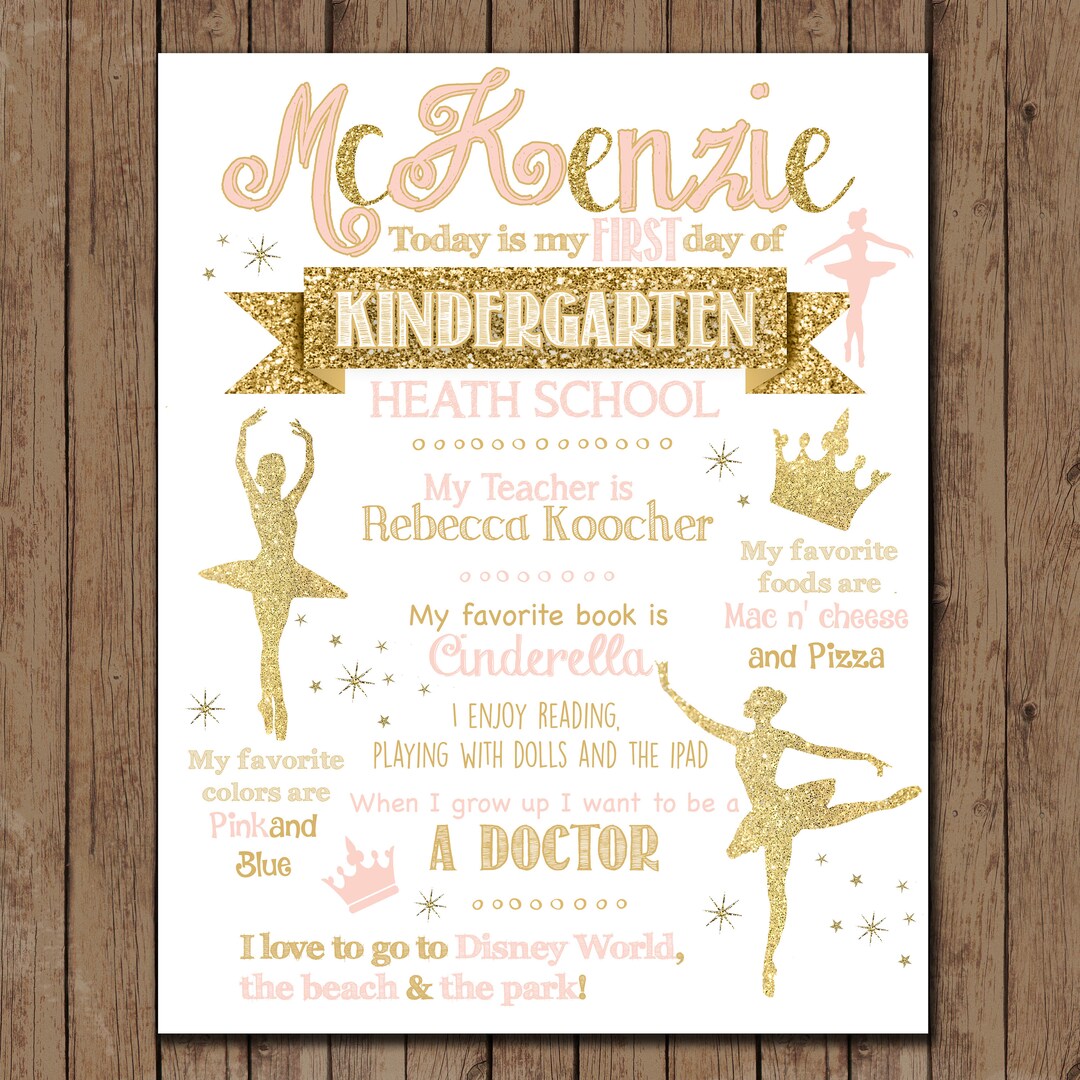 Ballerina Themed Back to School - Birthday Poster- High Resolution ...