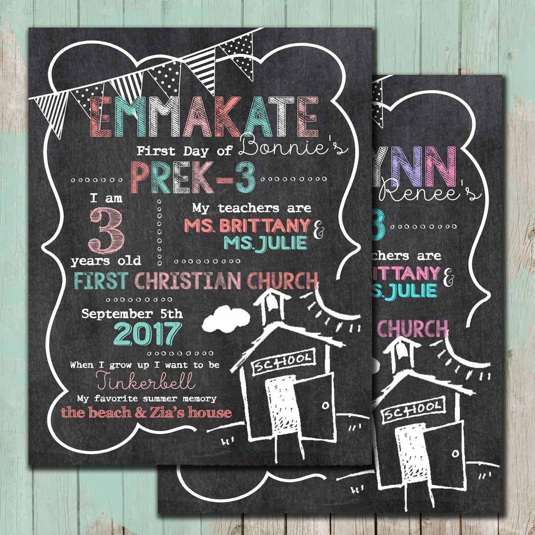 Schoolhouse Back to School - Birthday Chalkboard- High Resolution ...