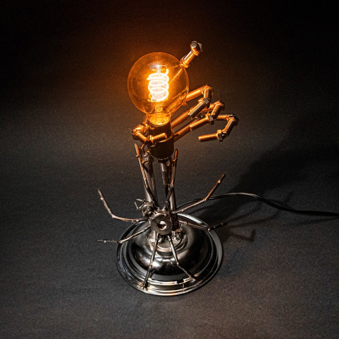 Creepy Skeleton Hand Spider Lamp: Upcycled Metal Sculpture - Etsy
