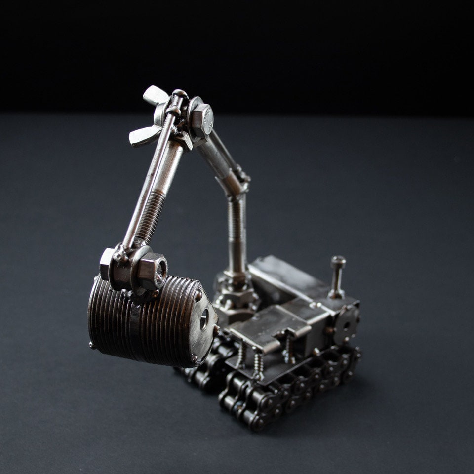 Metal Art Excavator Figurine Steel Excavator Nuts and Bolts - Etsy