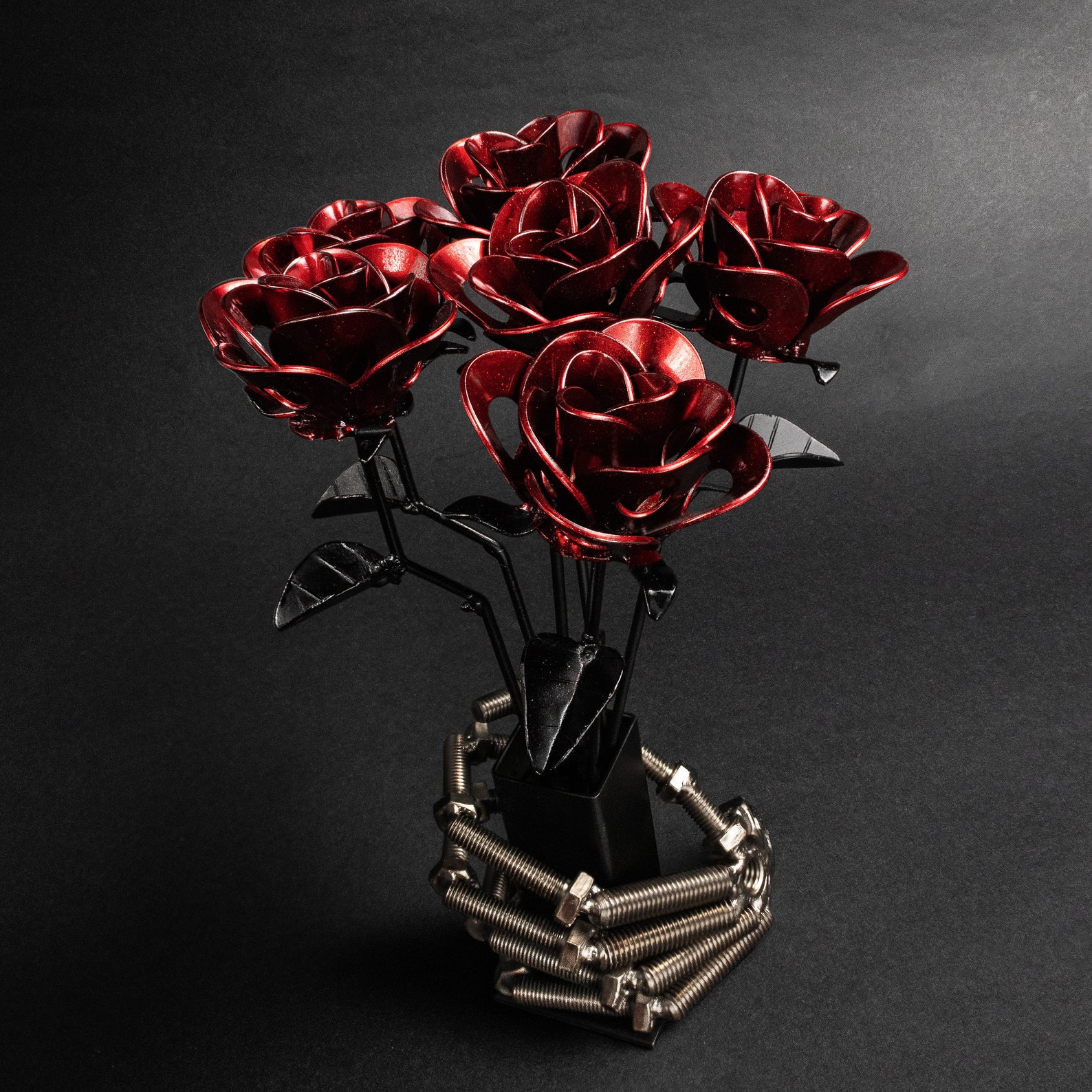 Creepy Skeleton Hand Vase With Metal Roses Perfect for Dark - Etsy