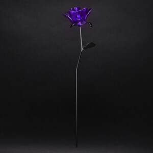 Purple and Black Immortal Rose, Recycled Metal Rose, Steel Rose ...