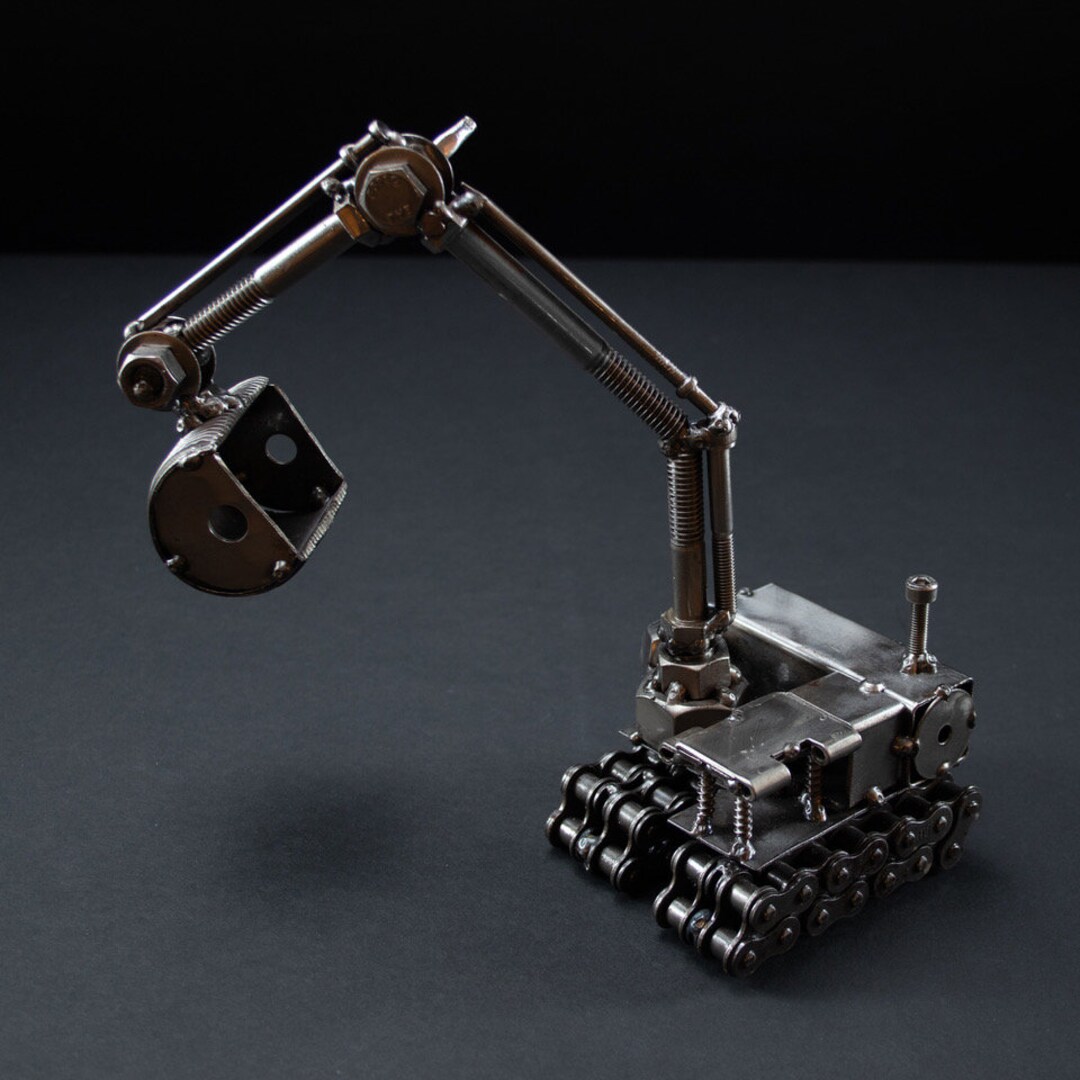 Metal Art Excavator Figurine, Steel Excavator, Nuts and Bolts Excavator ...