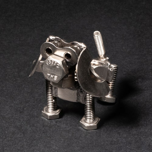 Scrap Metal Bulldozer Figurine Steel Dozer Nuts and Bolts - Etsy