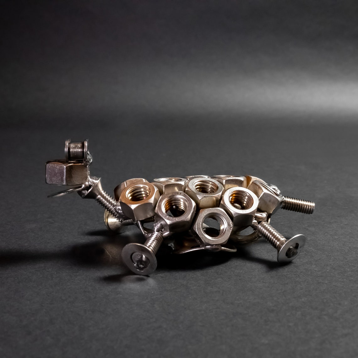 Scrap Metal Turtle Figurine, Steel Tortoise, Nuts and Bolts Turtle ...