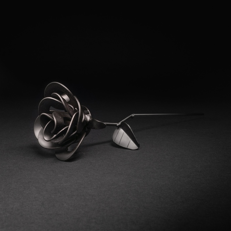 Matte Black Immortal Rose Recycled Metal Rose Steel Rose - Etsy UK