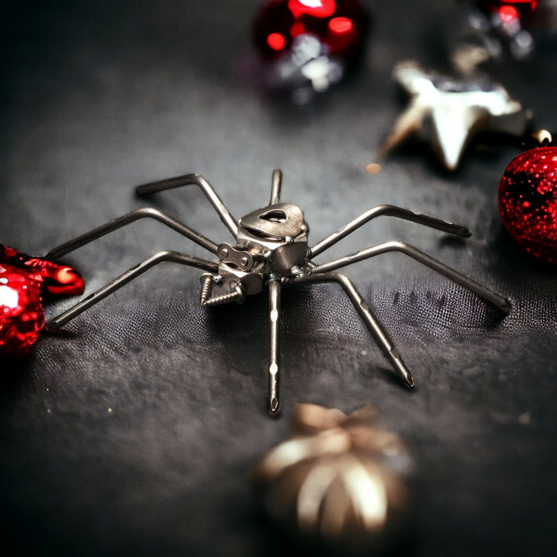 Scrap Metal Spider Figurine: Handmade Steel Arachnid Sculpture - Etsy