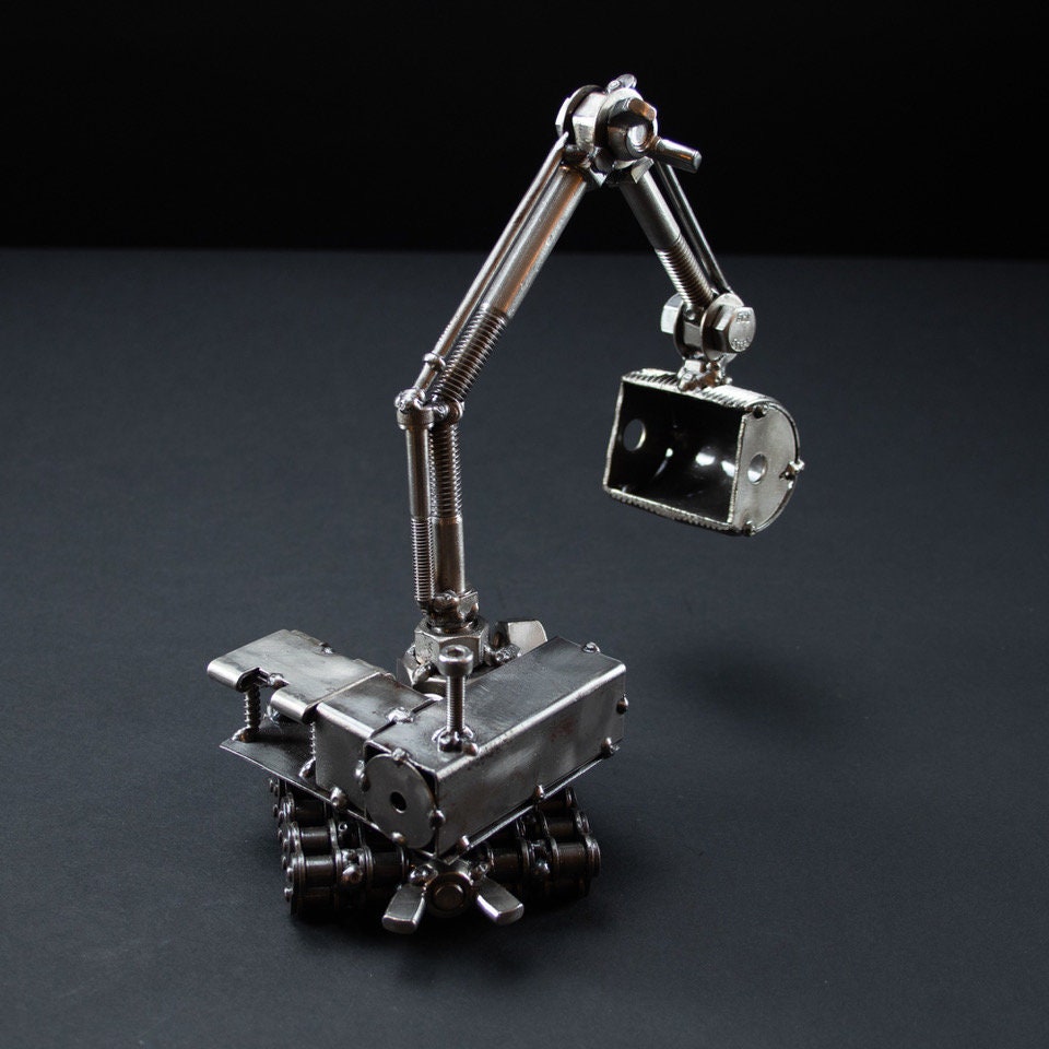Metal Art Excavator Figurine Steel Excavator Nuts and Bolts - Etsy