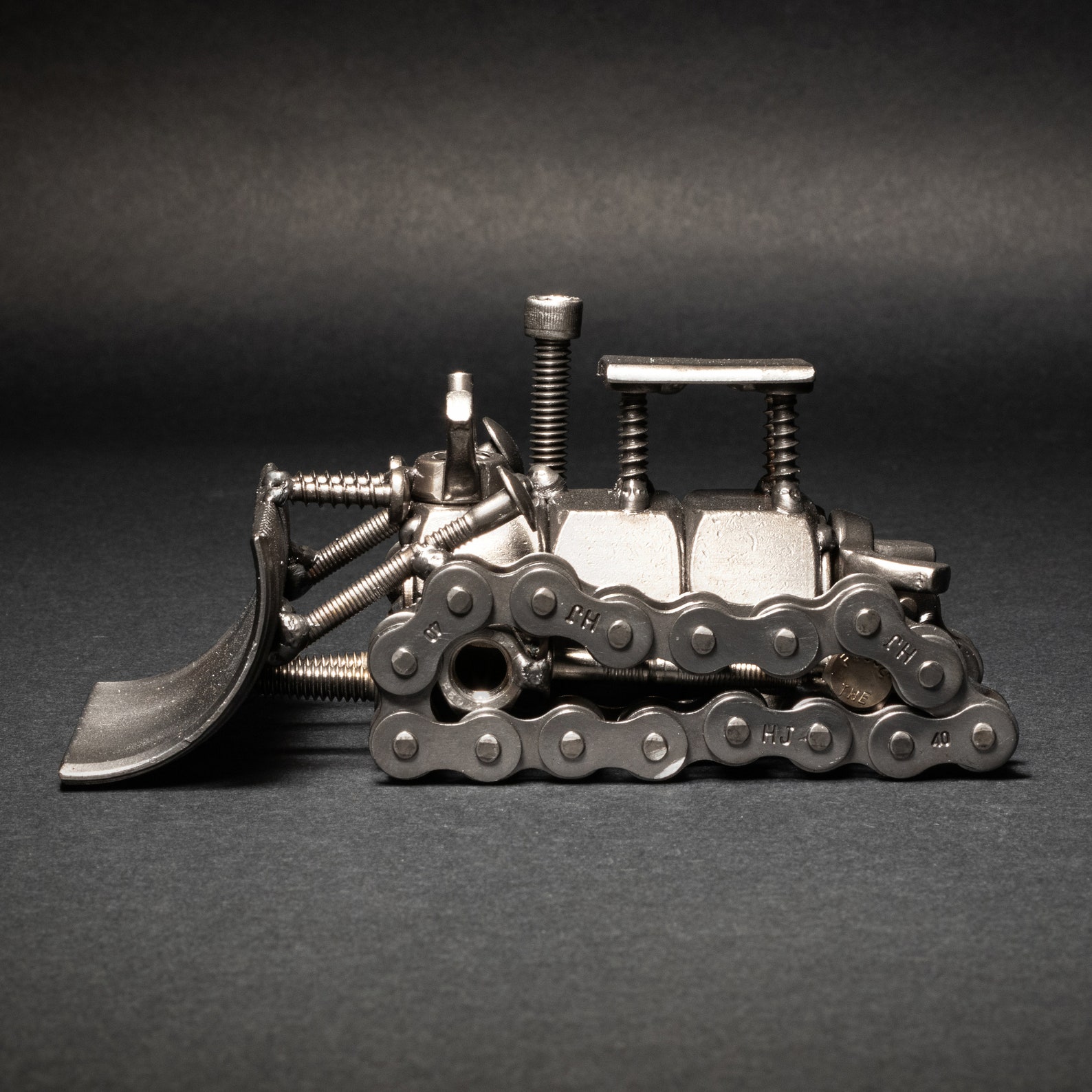Scrap Metal Bulldozer Figurine, Steel Dozer, Nuts and Bolts Dozer ...