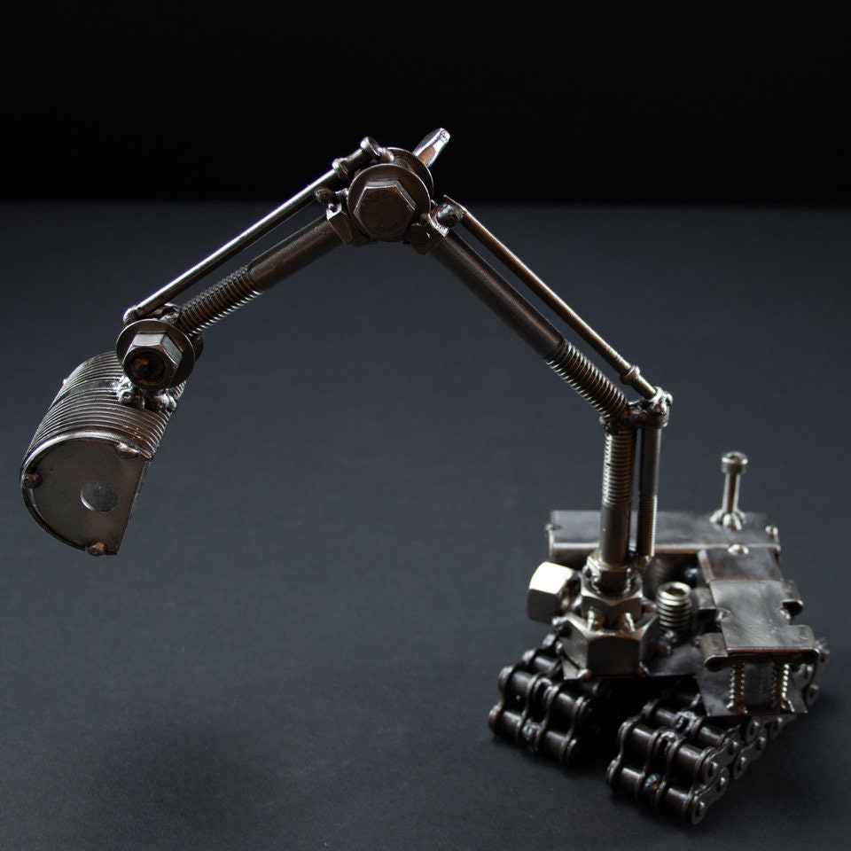 Metal Art Excavator Figurine Steel Excavator Nuts and Bolts - Etsy