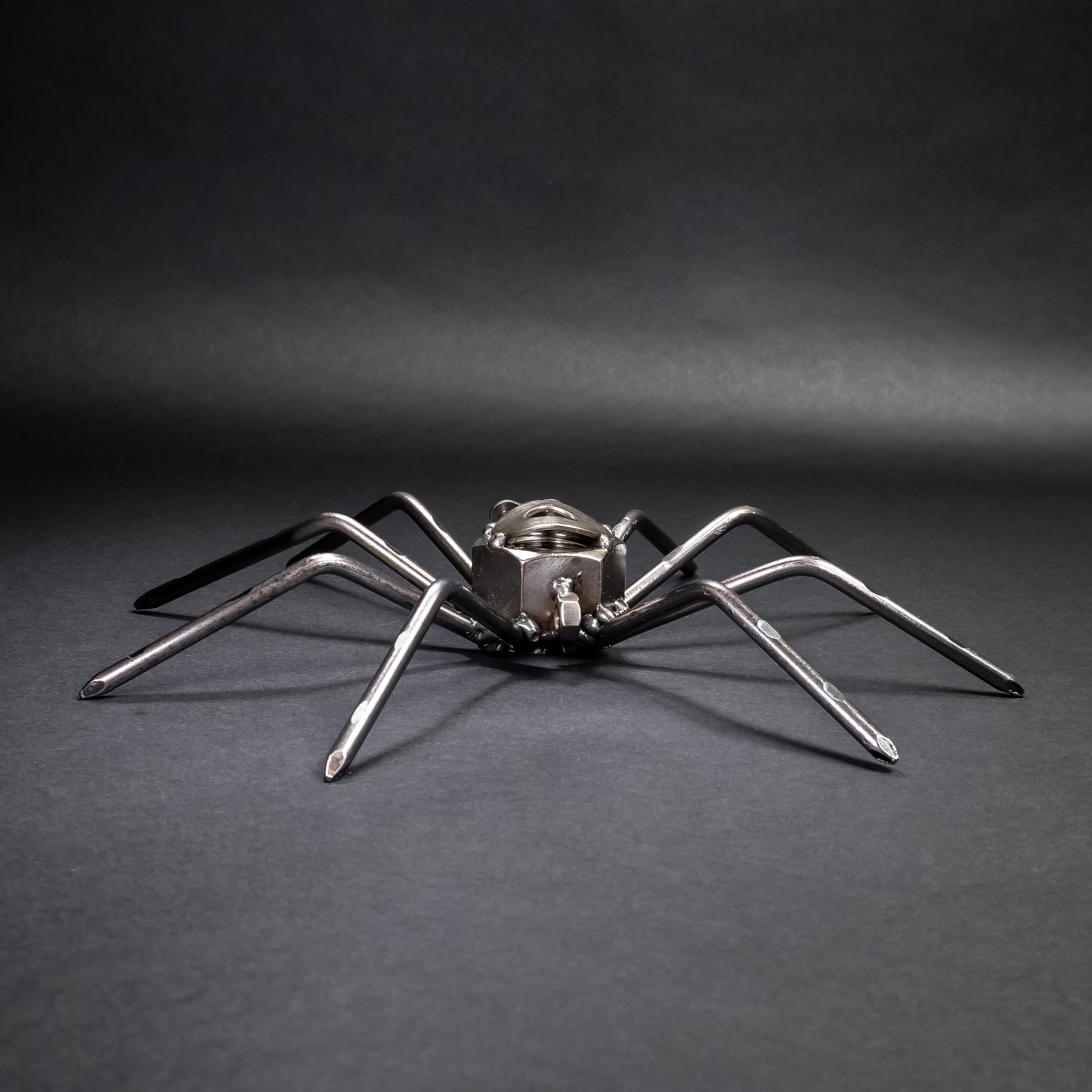 Scrap Metal Spider Figurine: Handmade Steel Arachnid Sculpture - Etsy