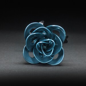 Light Blue and Black Immortal Rose, Recycled Metal Rose, Steel Rose ...
