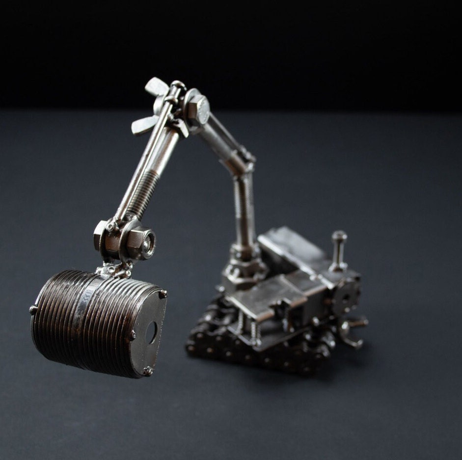 Metal Art Excavator Figurine Steel Excavator Nuts and Bolts - Etsy