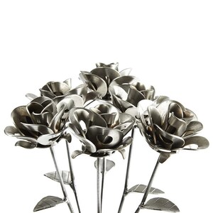 Half Dozen Metal Roses, Six Metal Roses, Welded Metal Rose Sculptures ...