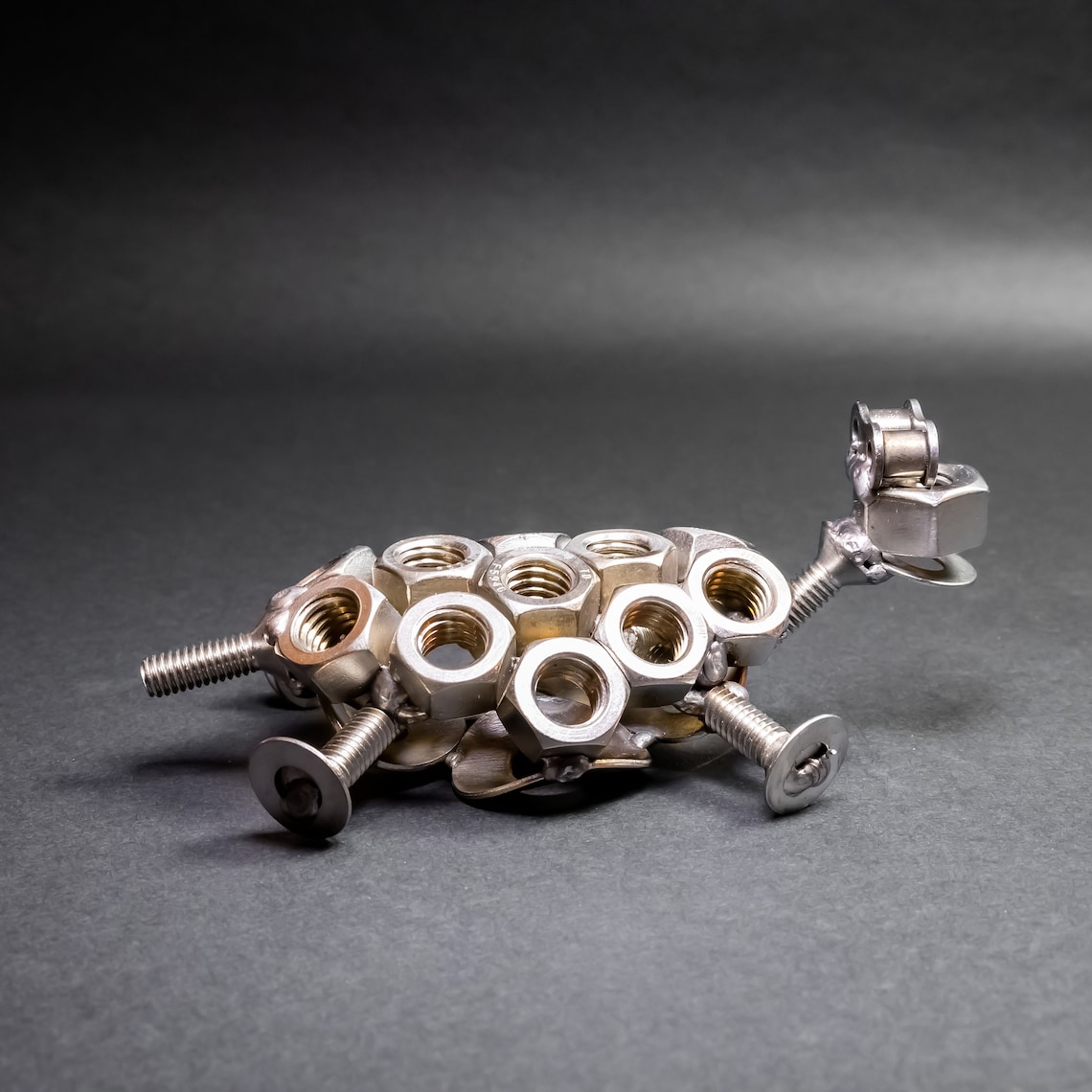 Scrap Metal Turtle Figurine, Steel Tortoise, Nuts and Bolts Turtle ...