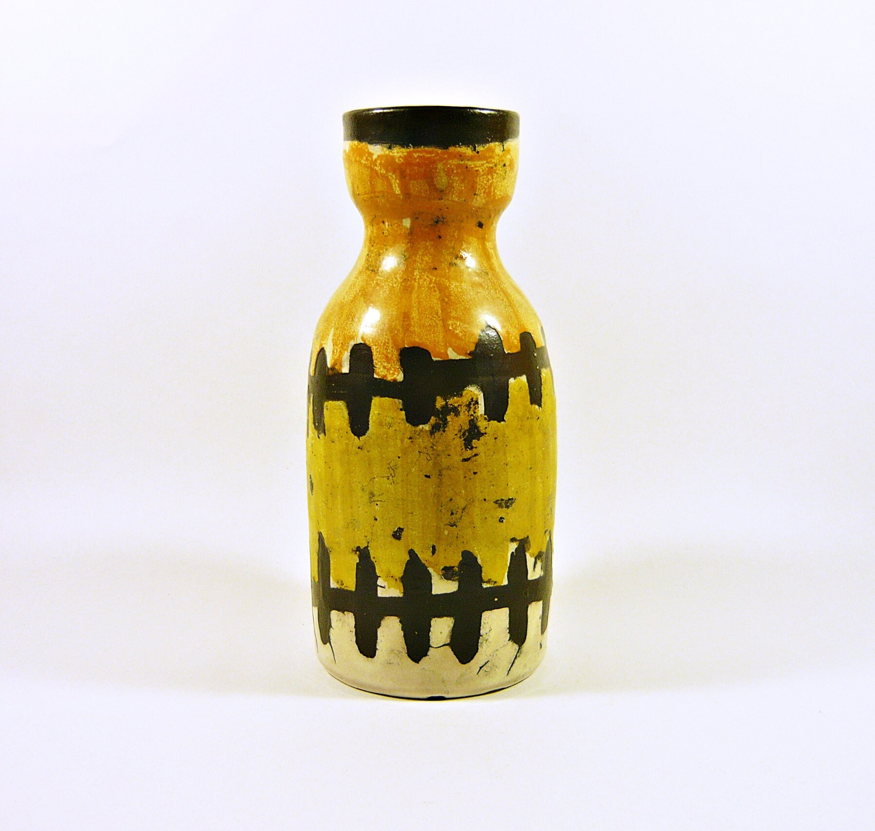 Gorka Livia Beige Retro Vase With Black Pattern 8 | Etsy