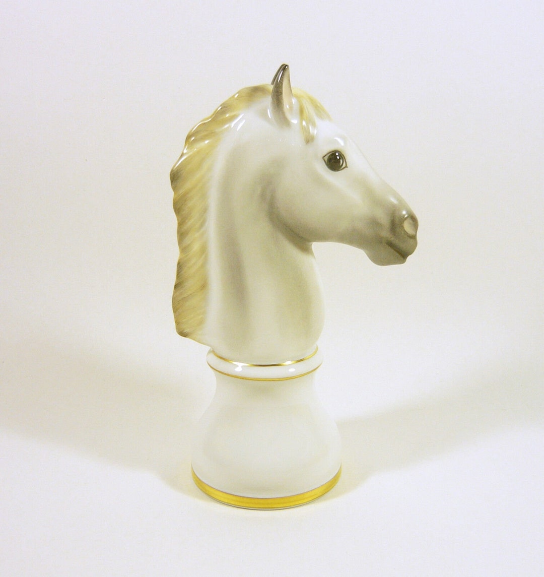 Herend, Horse, Knight (light) Chess FIGURINE 6.7", PORCELAIN, MINT ...