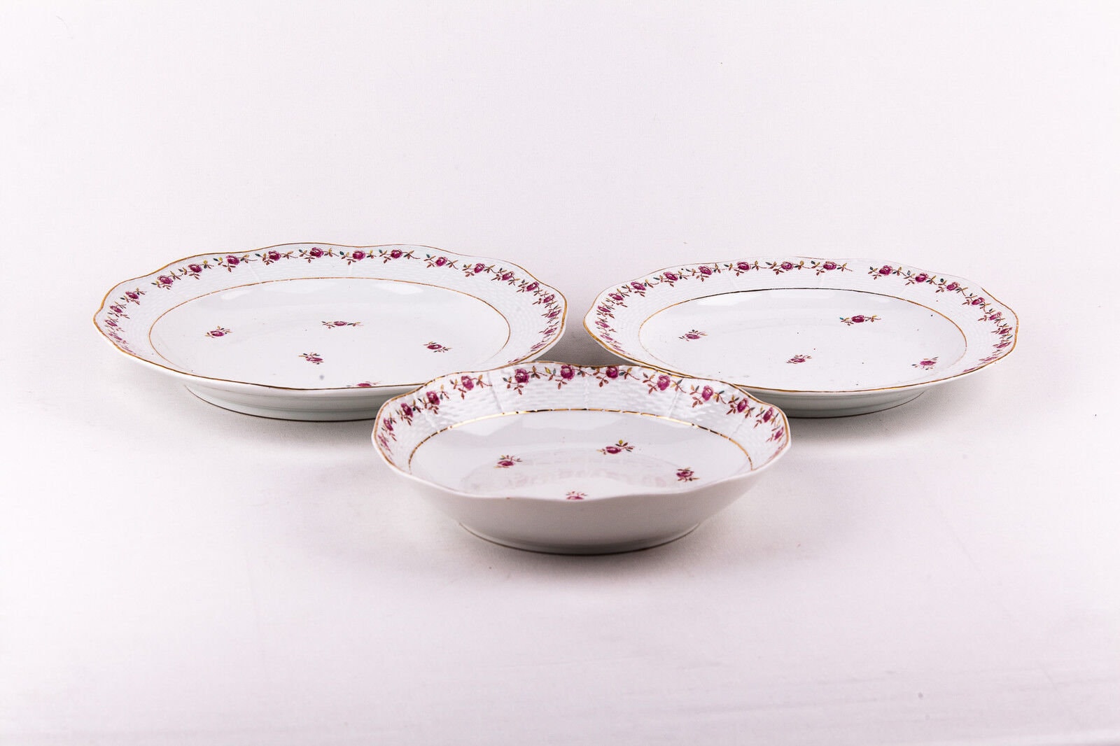 Herend Vienna Roses 3 Big Plates Vintage Porcelain Ca. 1900, RARE ...