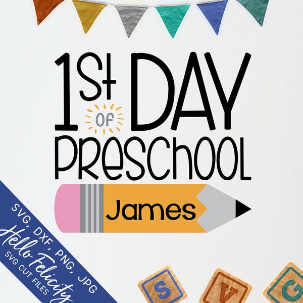 Preschool First Day Pencil Svg - Etsy