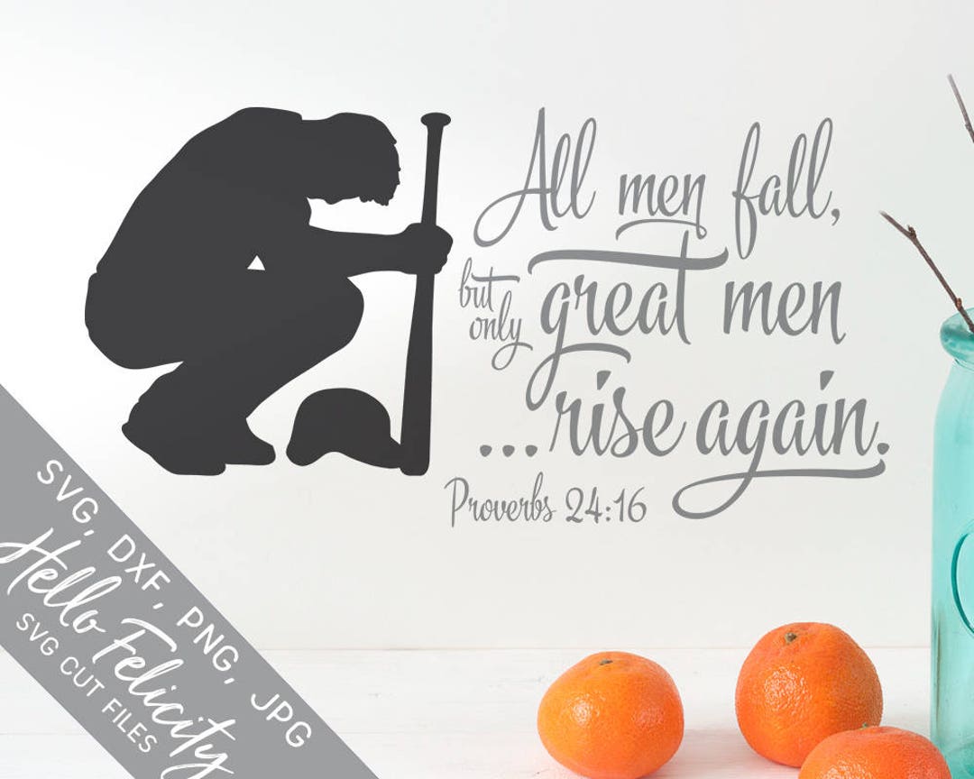 Baseball Svg, All Men Fall Great Men Rise Again Svg, Dxf, Clipart ...