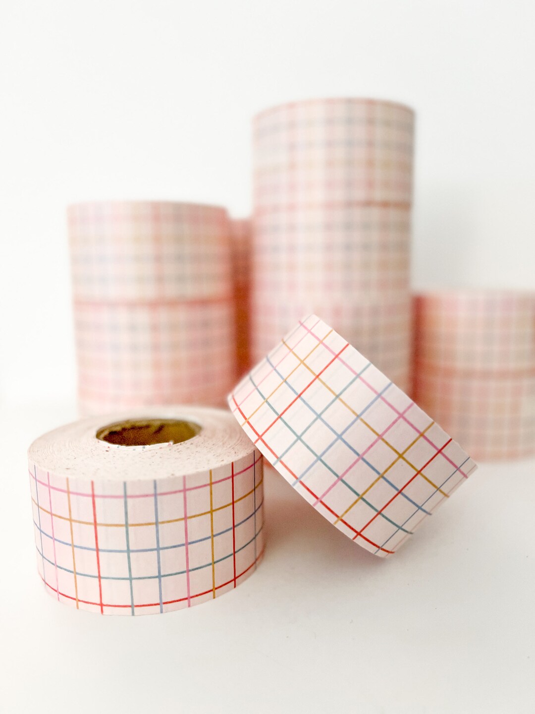 Retro Plaid Water Activated Paper Tape, Pink Packing Tape, Seller ...