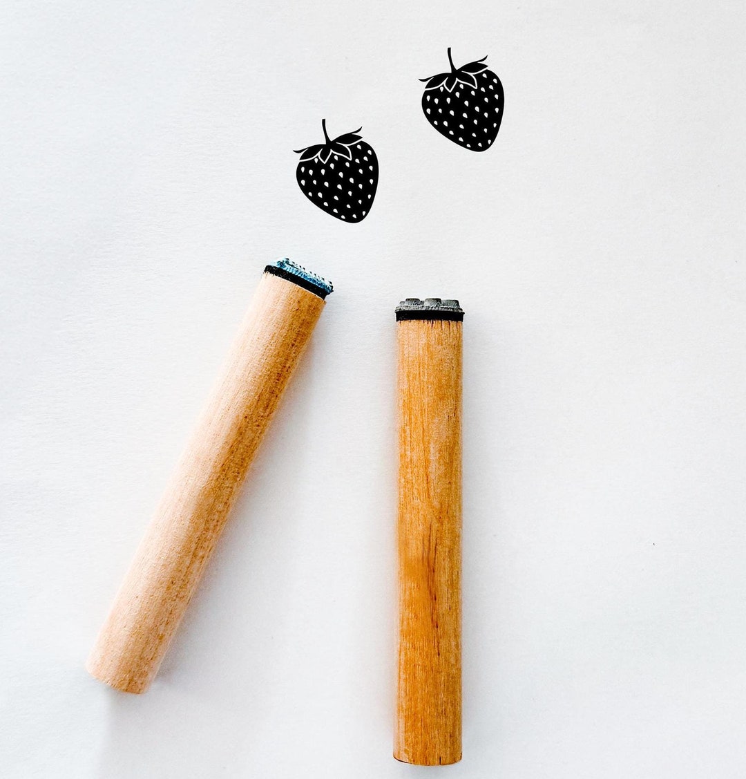 Mini Peg Rubber Stamp, Loyalty Card Stamp, Tiny Strawberry Stamp, Small ...