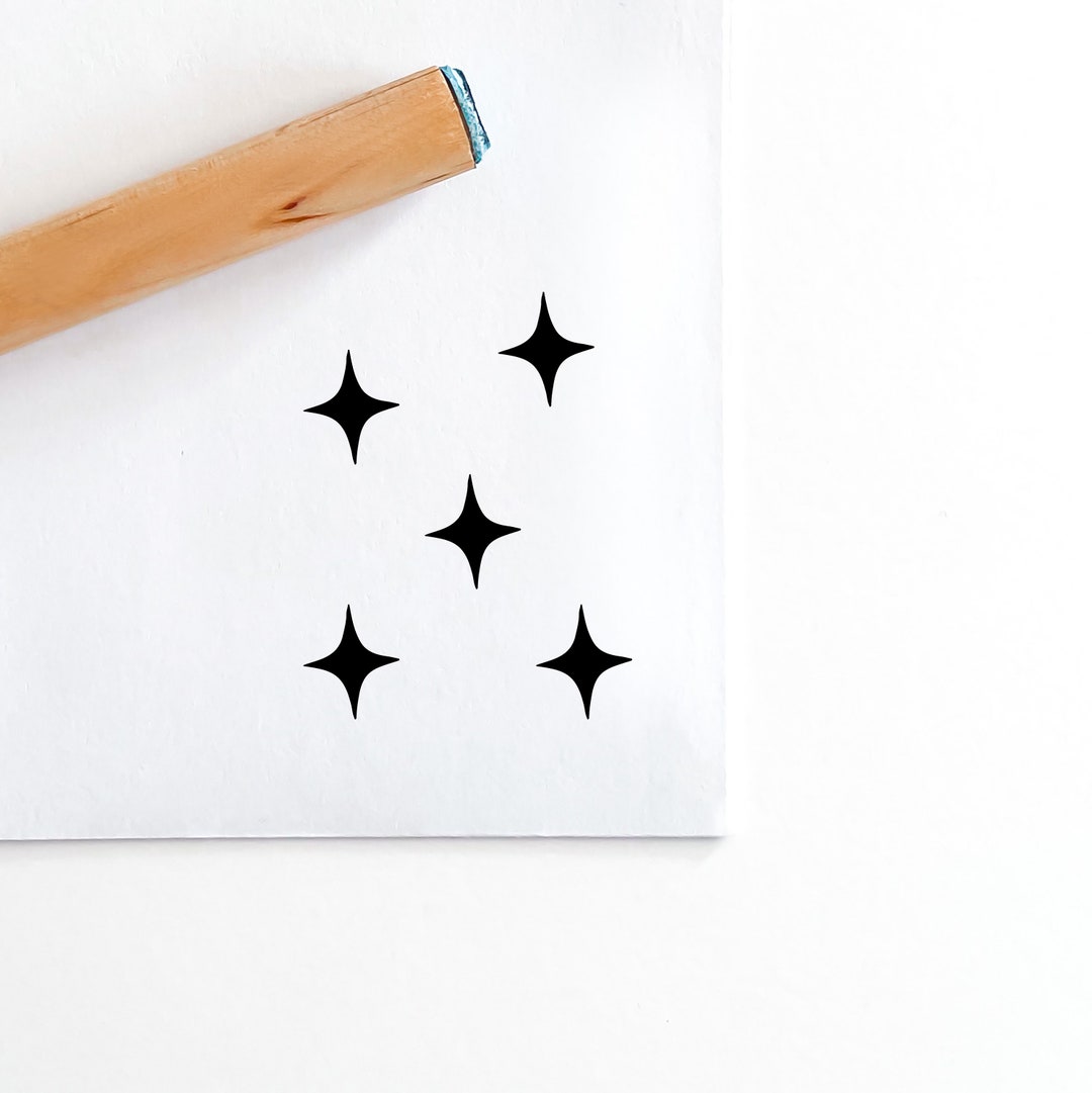 Mini Peg Rubber Stamp, Packaging Stamp, Star Stamp, Celestial Stamp ...