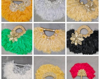African Feather Wedding Fan - Etsy