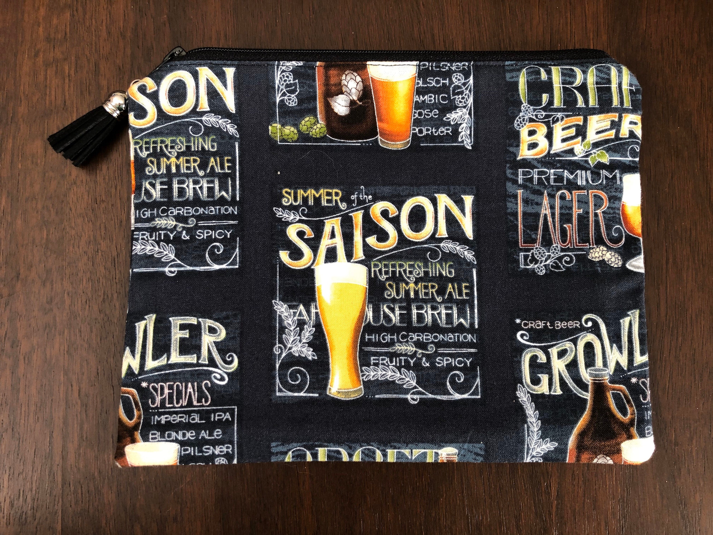 Beer Themed Pouches Handmade Zipper Pouch | Etsy