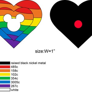 Rainbow Mickey Heart Pin - Etsy