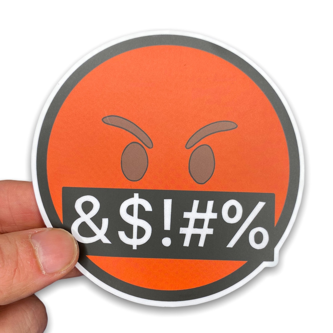 Swearing Face Emoji Face Sticker | iPhone Stickers | Pop Culture Decals ...