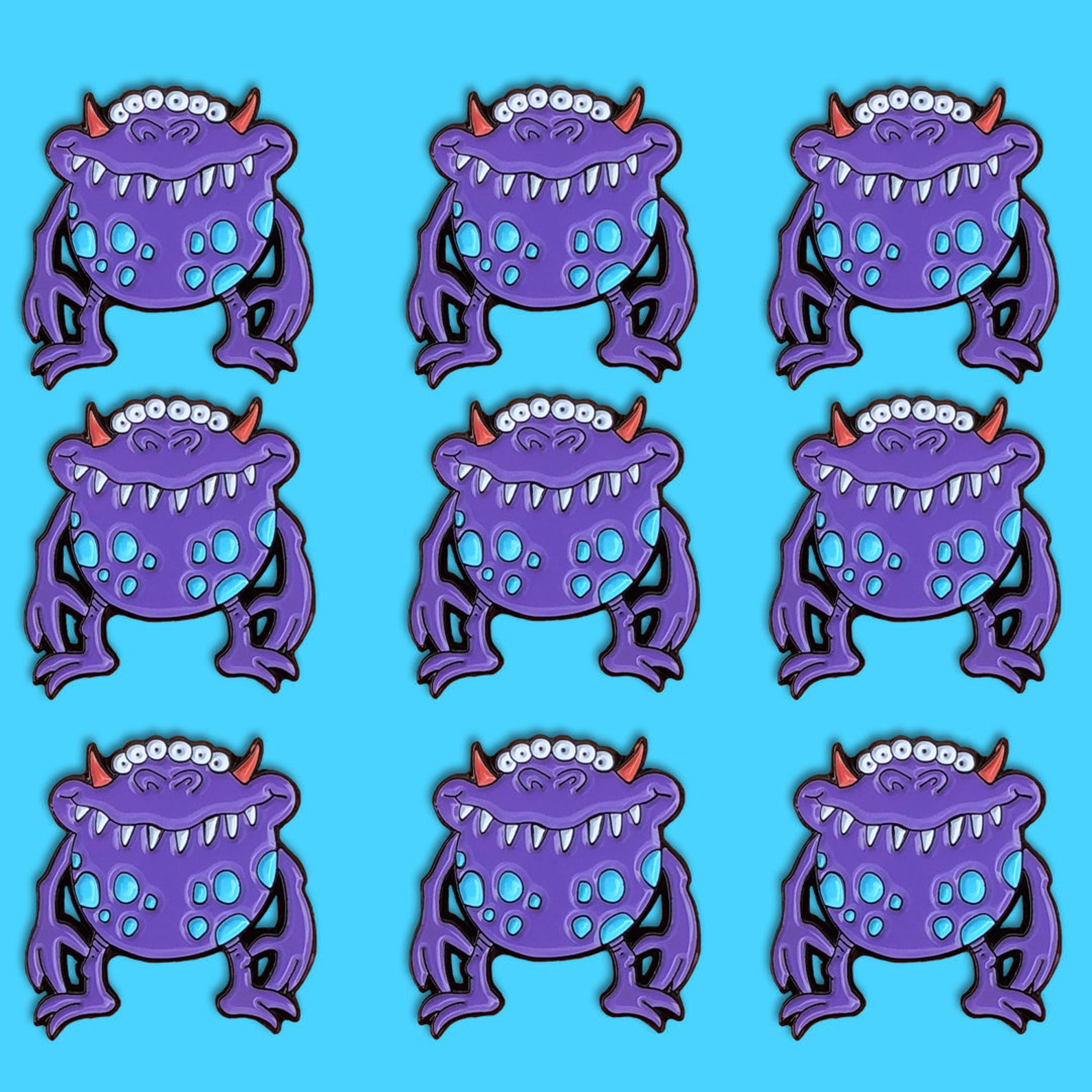 Purple Monster Enamel Pin Halloween Pins Monster Pins Scary - Etsy