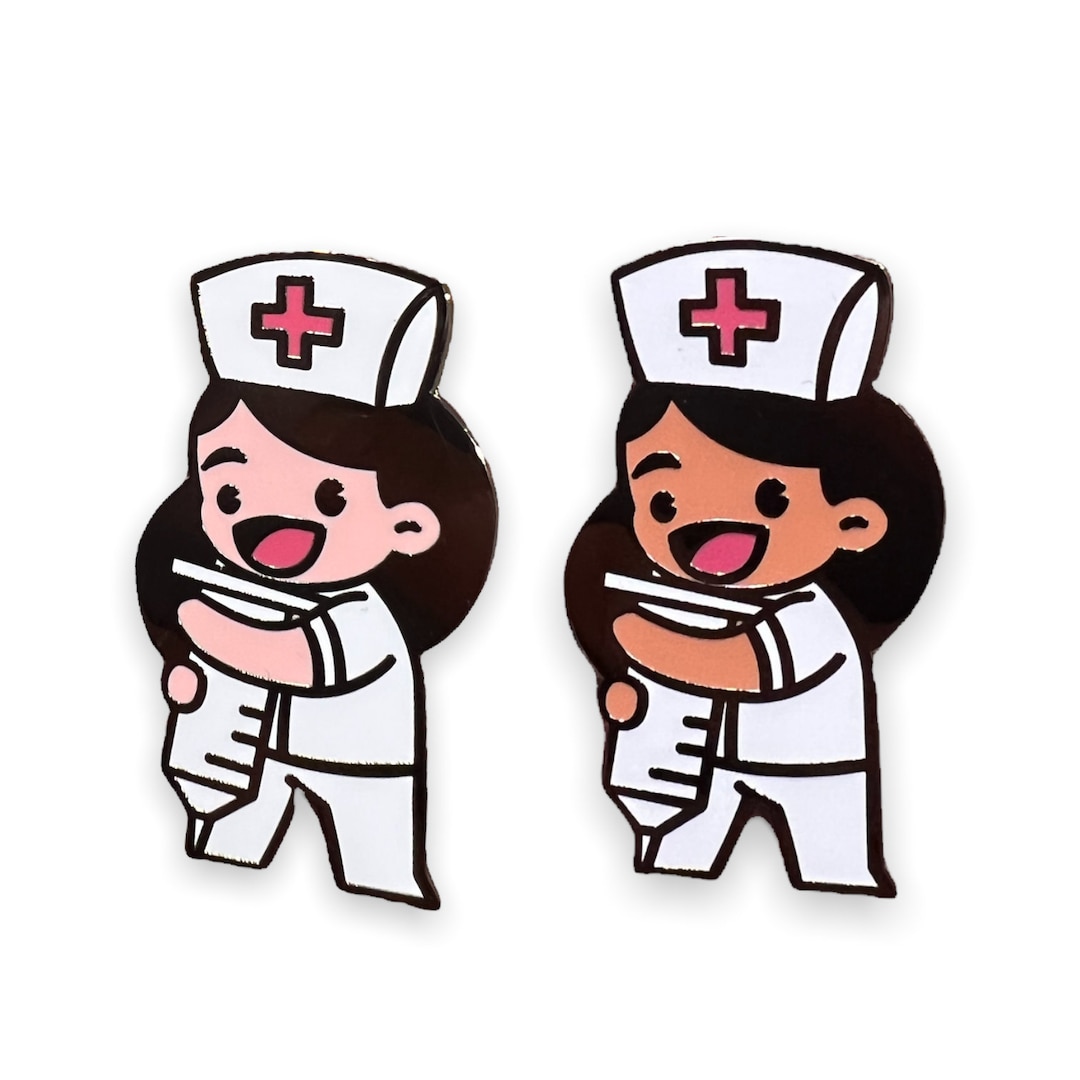 Nurse Holding Syringe Enamel Pin | Nursing Pins | Doctor Pins | Medical ...