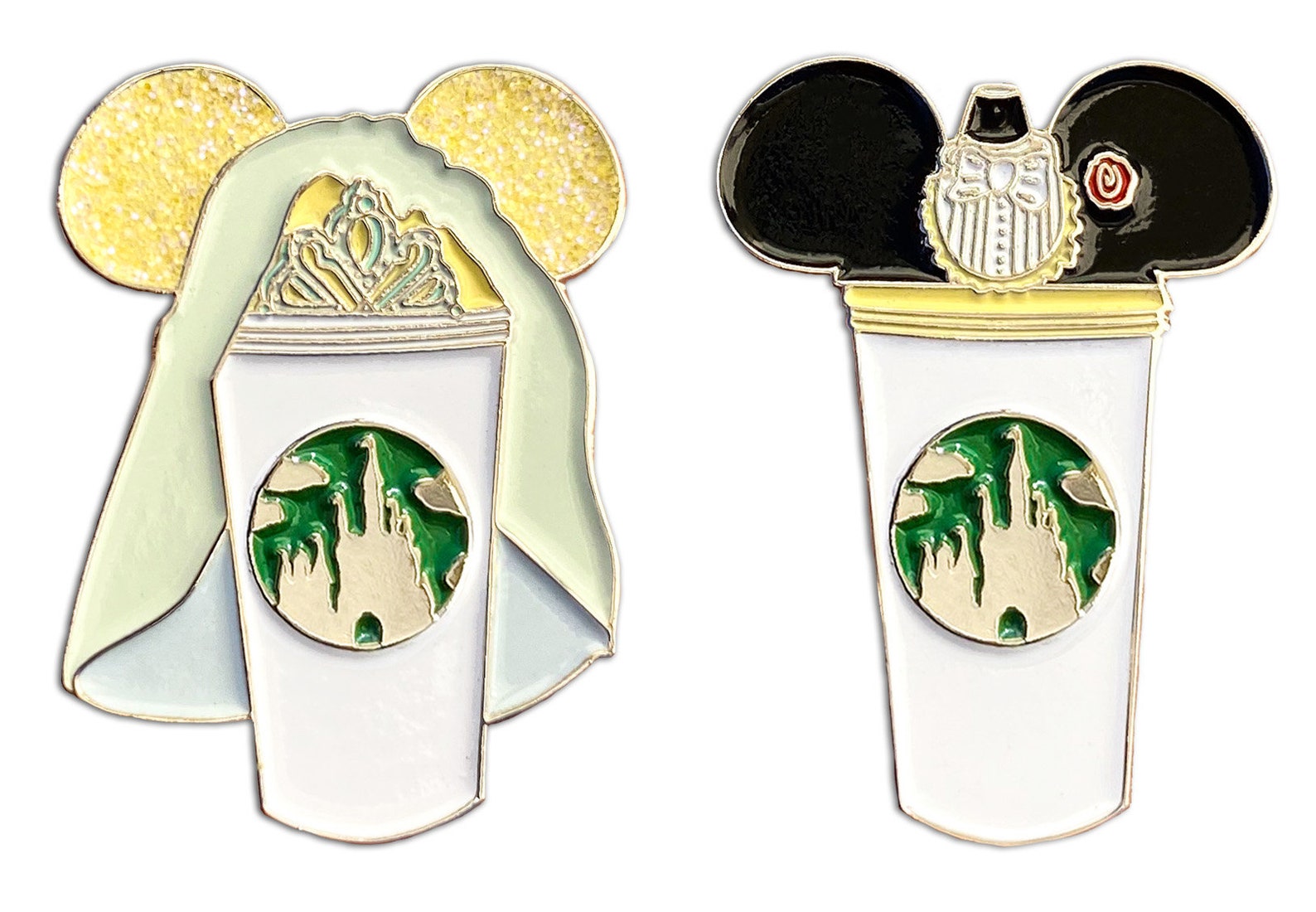 Bride and Groom Castle Coffee Cup Pins | Disney Wedding Pins | Disney ...