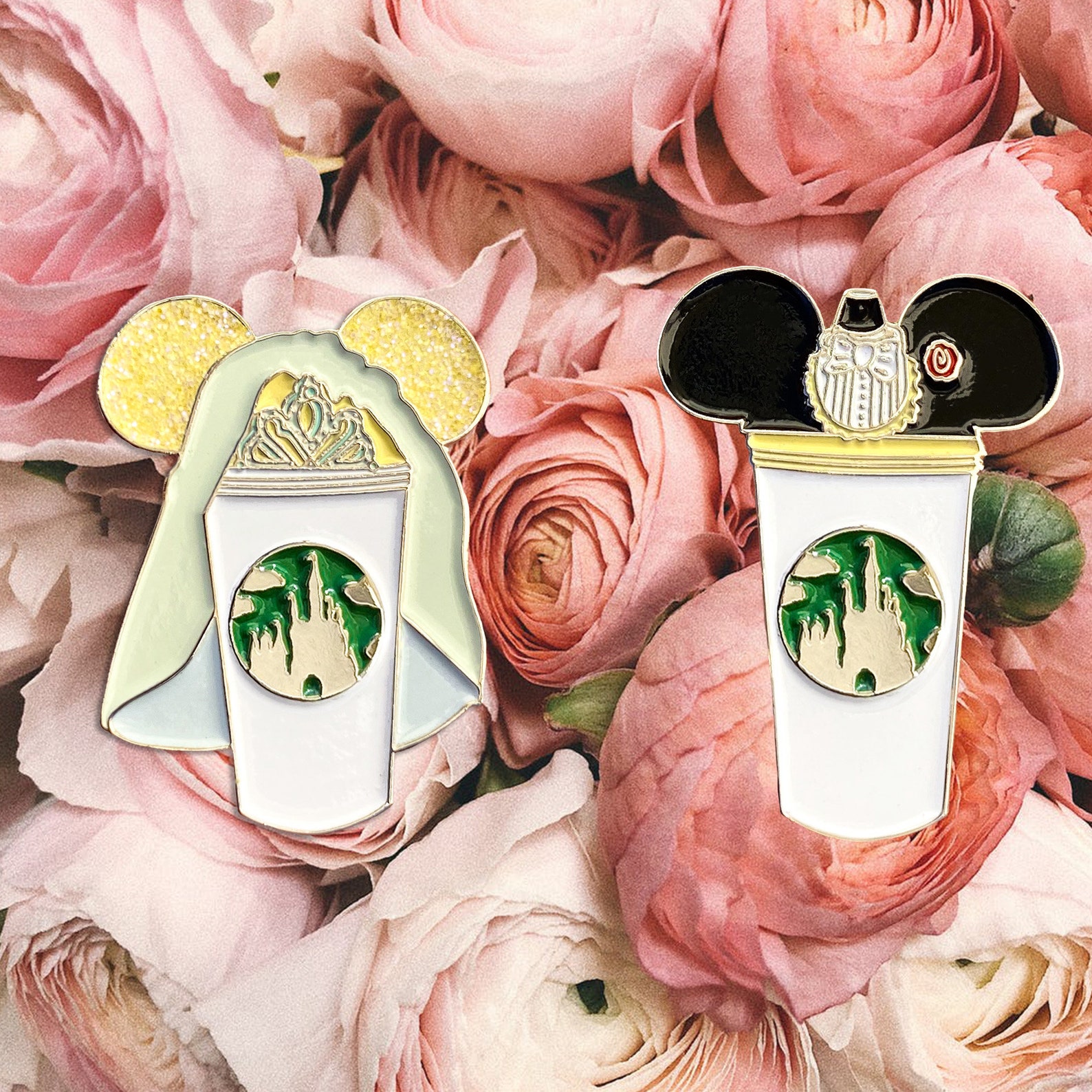 Bride and Groom Castle Coffee Cup Pins | Disney Wedding Pins | Disney ...