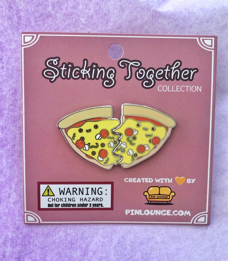 Pizza Pair Sticking Together Best Friends Pins BFF Pin | Etsy