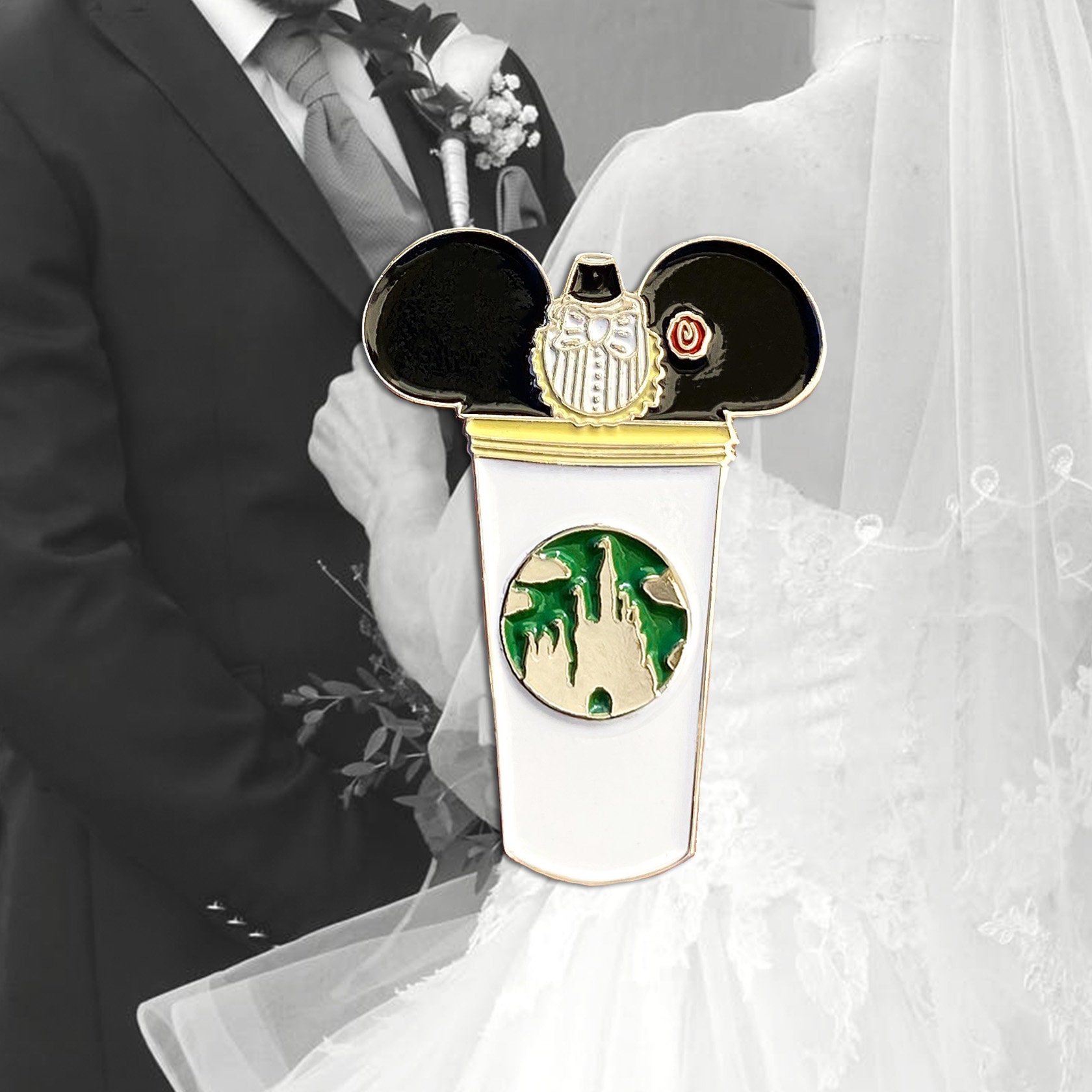Bride and Groom Castle Coffee Cup Pins | Disney Wedding Pins | Disney ...