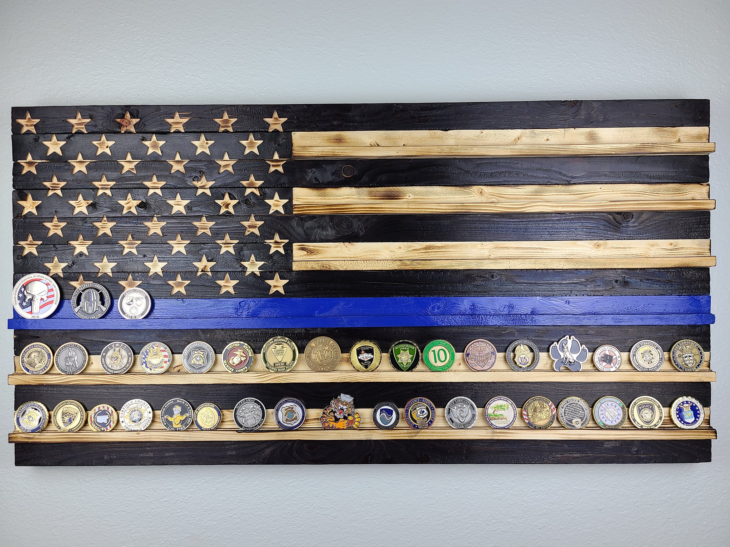 Challenge coin holder Police giftpunisher thin blue line | Etsy