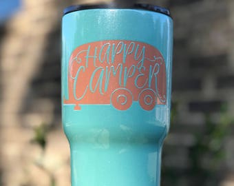 Happy Camper Powder Coated Tumbler