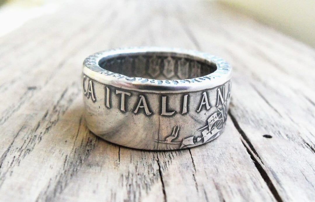 Silver Coin Ring Italy, Rings From Coins, Silver Ring of Italy Coins ...