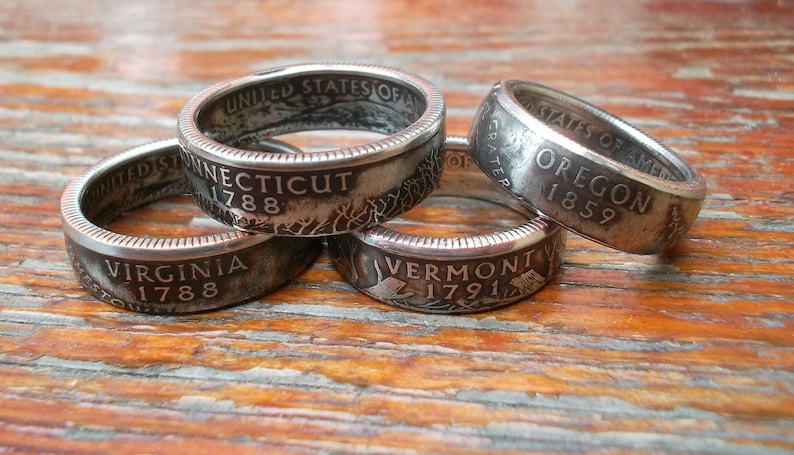US State Quarter Ring State Quarter Ring Coin Ring Coin - Etsy