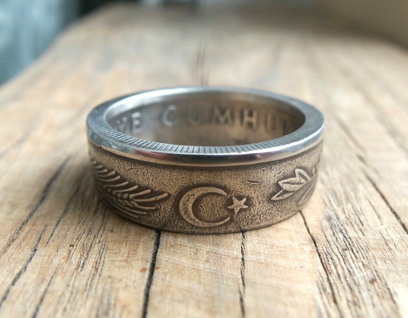 Turkey Coin Ring Turkish Ring From 100 Lira Coin Turkey - Etsy