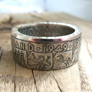 German Silver Coin Ring - 10 Mark 1989 - Bundesrepublic Deutschland ...