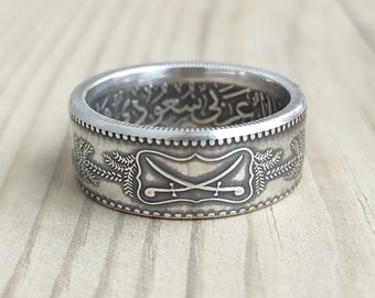 Saudi Arabian 1 Riyal Silver Coin Ring - Etsy